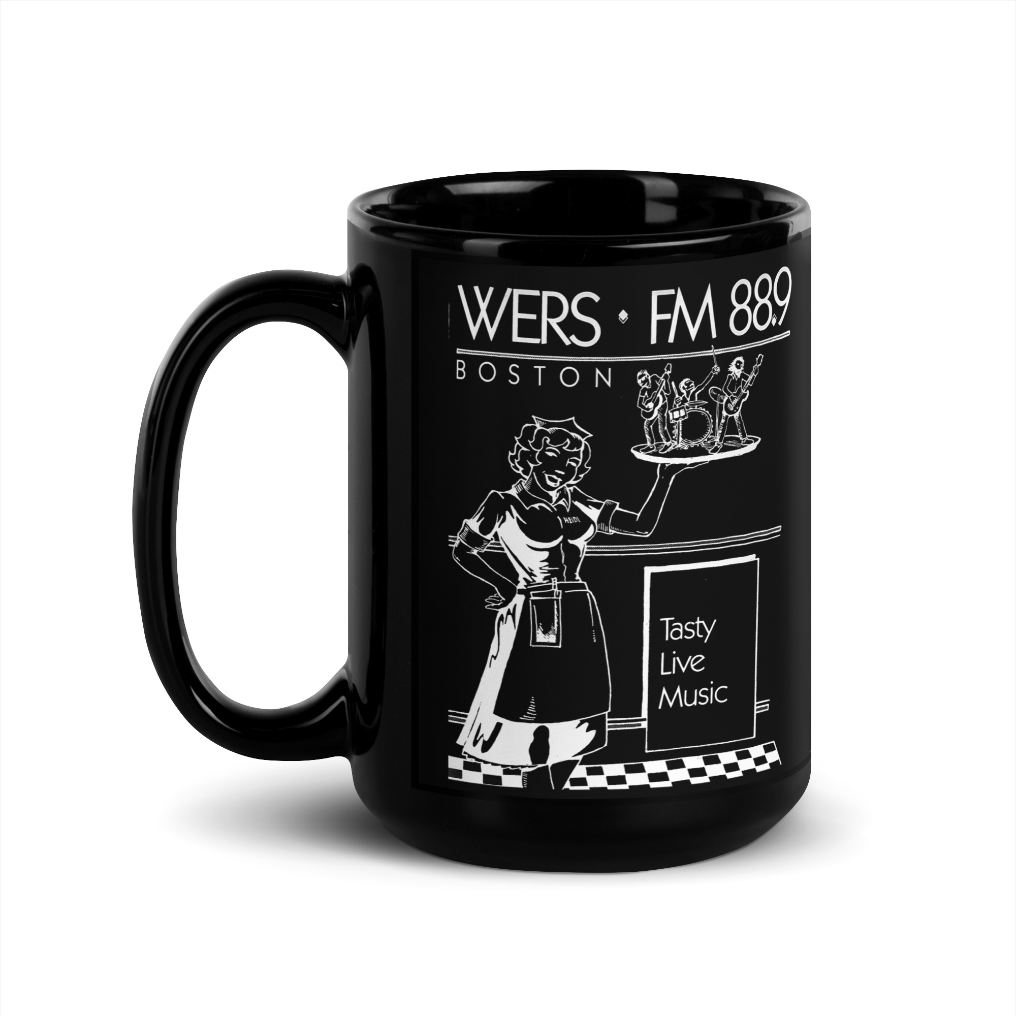 Retro WERS Black Glossy Mug - WERS 88.9FM