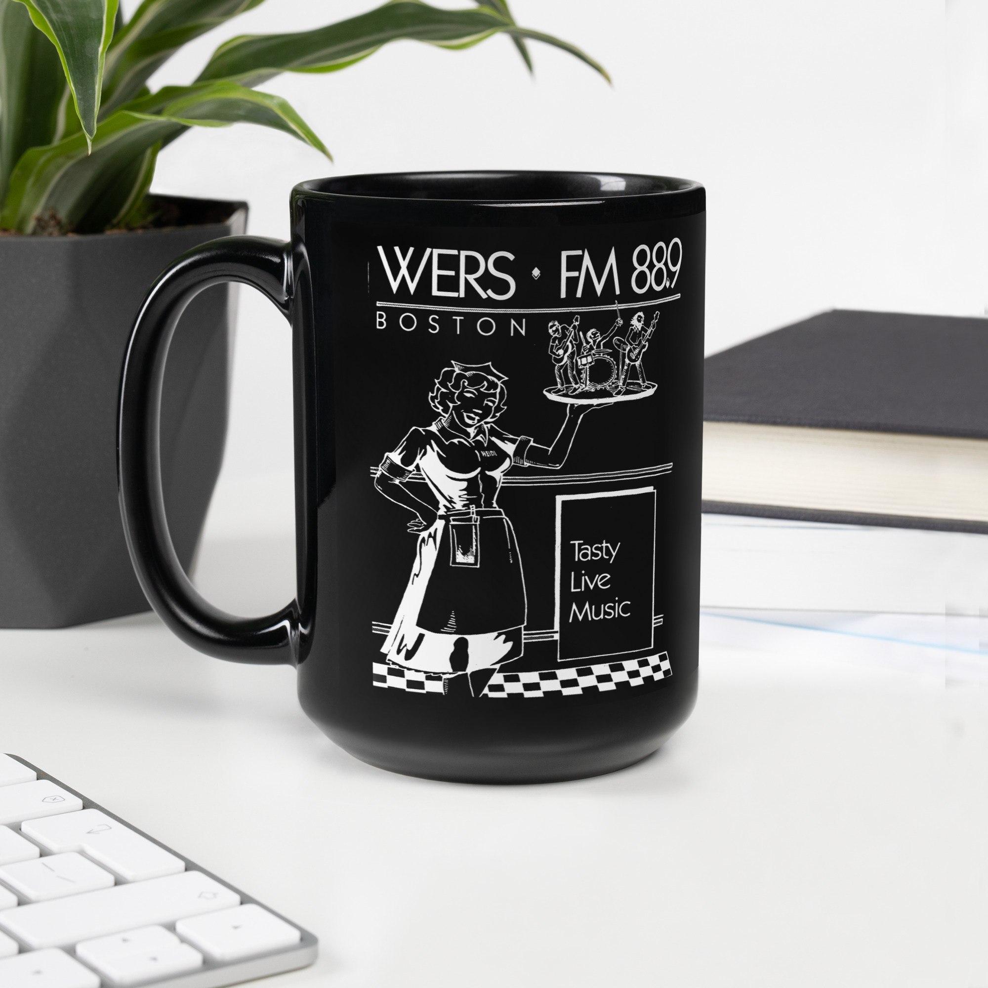 Retro WERS Black Glossy Mug - WERS 88.9FM