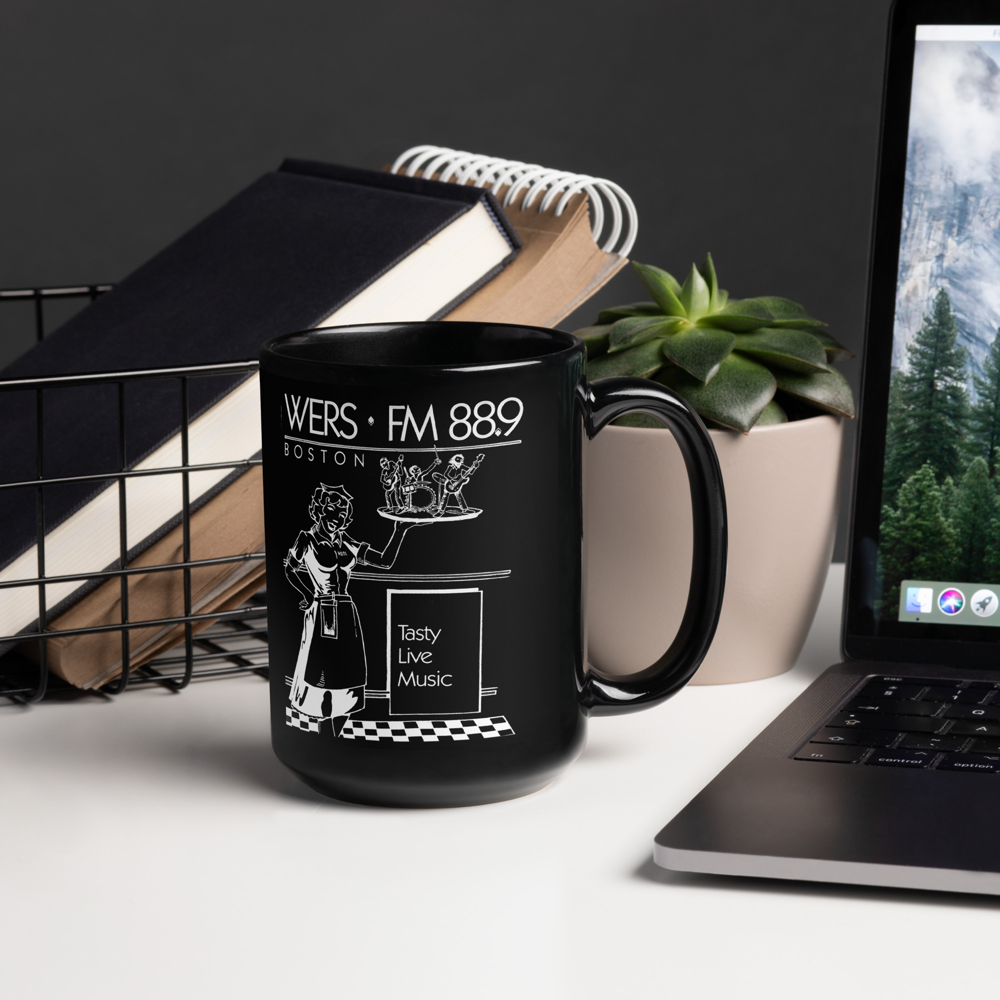 Retro WERS Black Glossy Mug - WERS 88.9FM